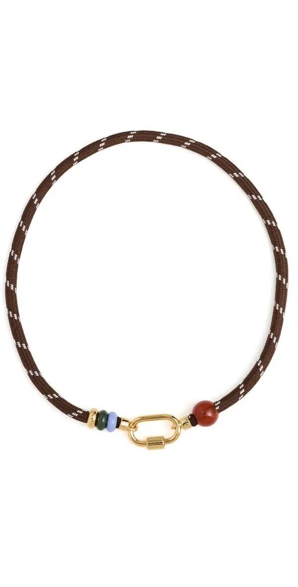 Madewell Semiprecious Carabiner Paracord Charm Necklace - Dark Carob