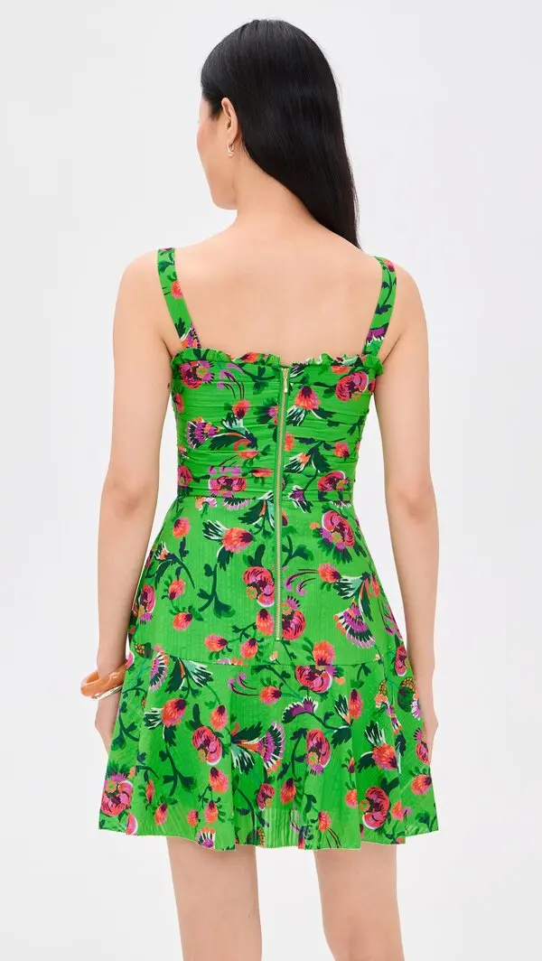 Saloni Rae Floral Print Sweetheart Neck Mini Dress