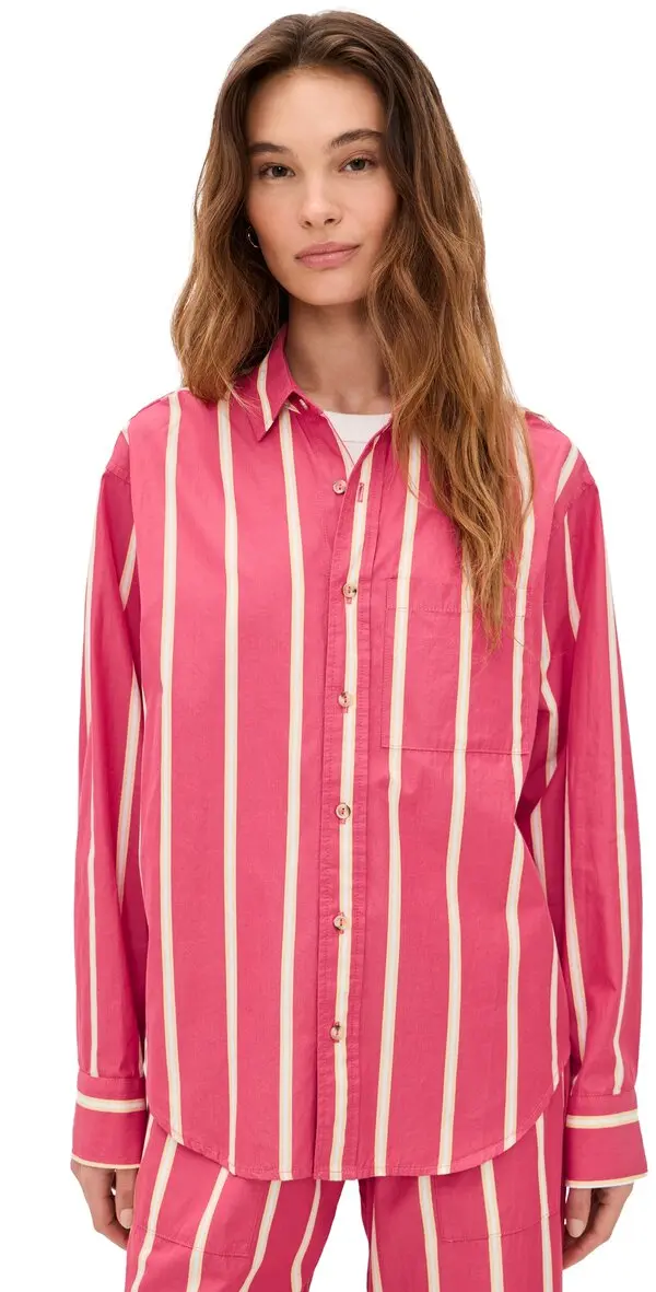 Donni. Pop Stripe Shirt - Raspberry