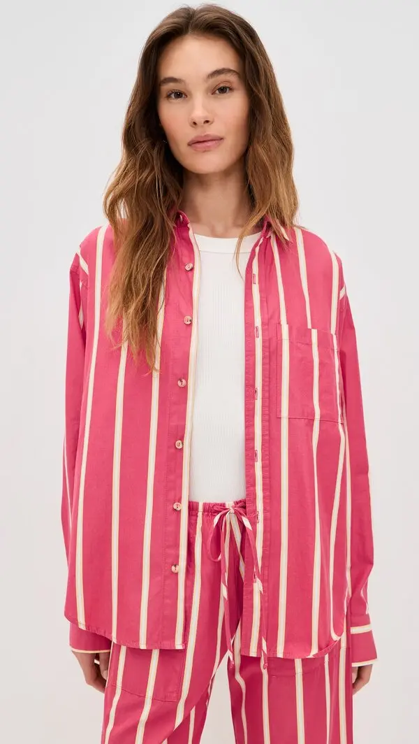 Donni. Pop Stripe Shirt - Raspberry