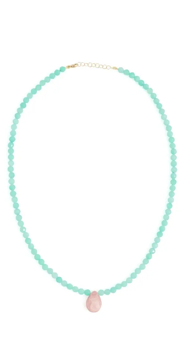 Jia Jia Amazonite Pendant Necklace - Blue/pink