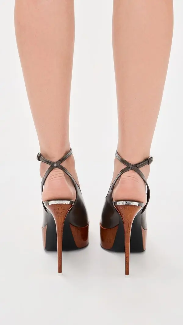 Attico Ornella Platform Stiletto Sandals - Brown