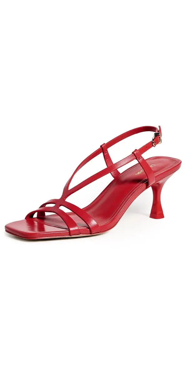 Larroude Daphne Stiletto Sandals - Scarlet Leather