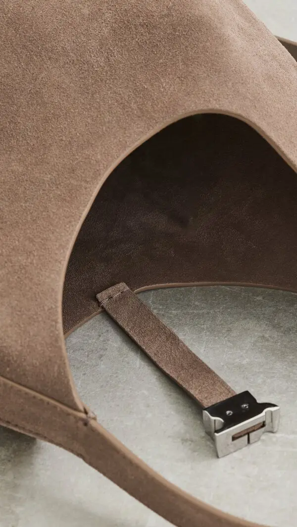 COURREGES Small Suede Hobo Bag