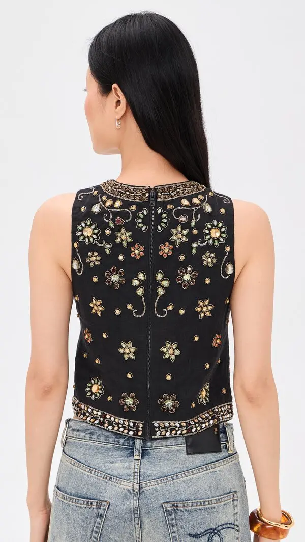 Alice + Olivia Embellished Boxy Tank Top