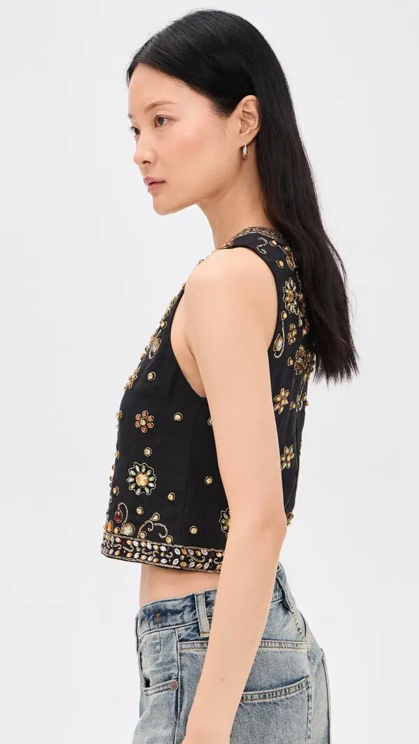 Alice + Olivia Embellished Boxy Tank Top
