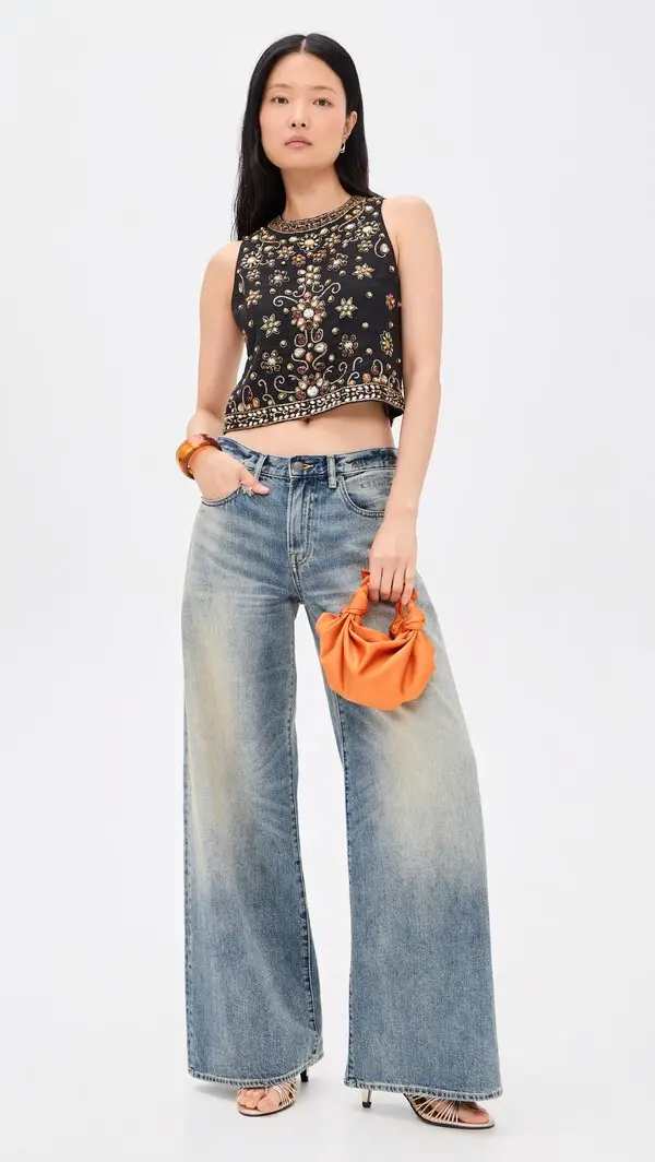 Alice + Olivia Embellished Boxy Tank Top