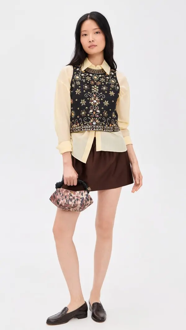 Alice + Olivia Embellished Boxy Tank Top