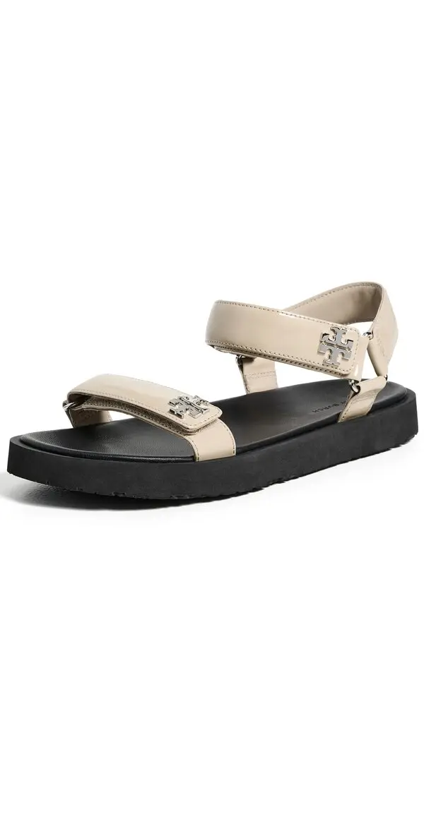 Tory Burch Kira Ultralight Sandals - Stone Grey/black/silver