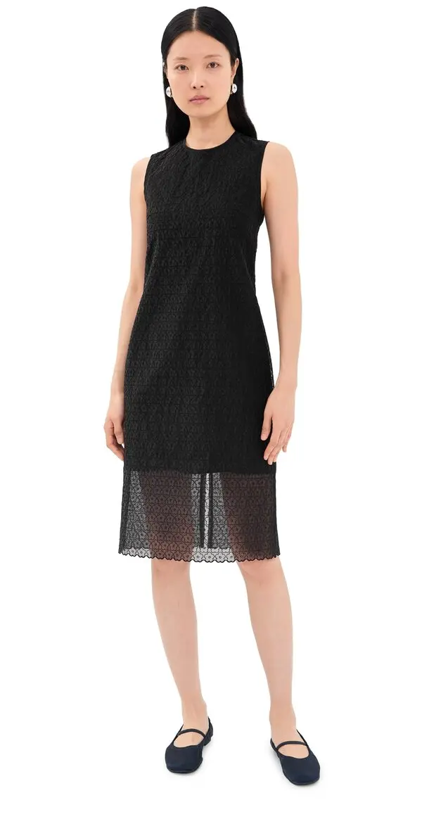 Cecilie Bahnsen Devin Embroidered Organza Dress - Black