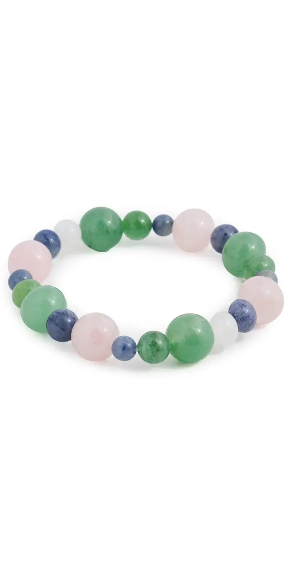 Jia Jia Rose Quartz And Aventurine Orbit Bracelet - Blue/green/pink