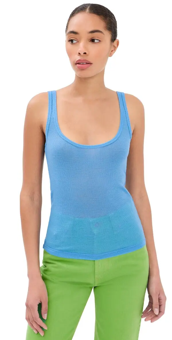 Versace Ribbed Medusa Embroidery Tank Top