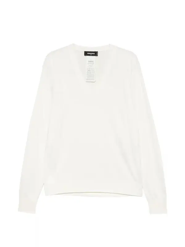 Dsquared2 V-neck Long Sleeve Sweater - Neutrals