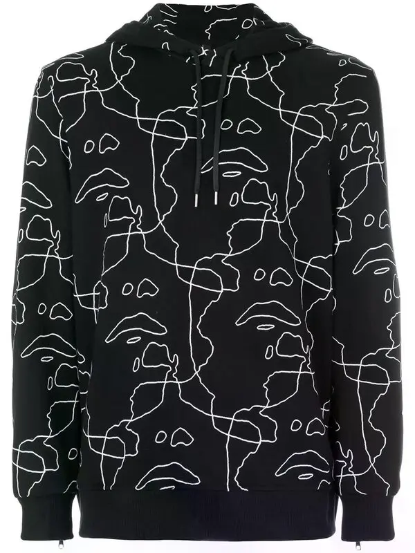 Neil Barrett Graphic Print Hoodie - Black