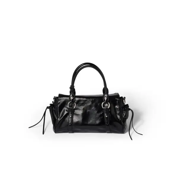 Miu Miu Glossy Leather Handbag - Black