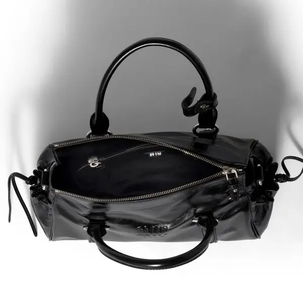 Miu Miu Glossy Leather Handbag - Black