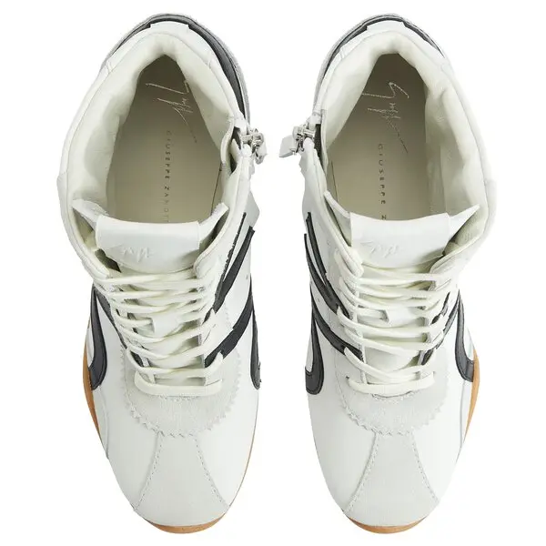 GIUSEPPE ZANOTTI Leather And Suede Wedge Sneakers