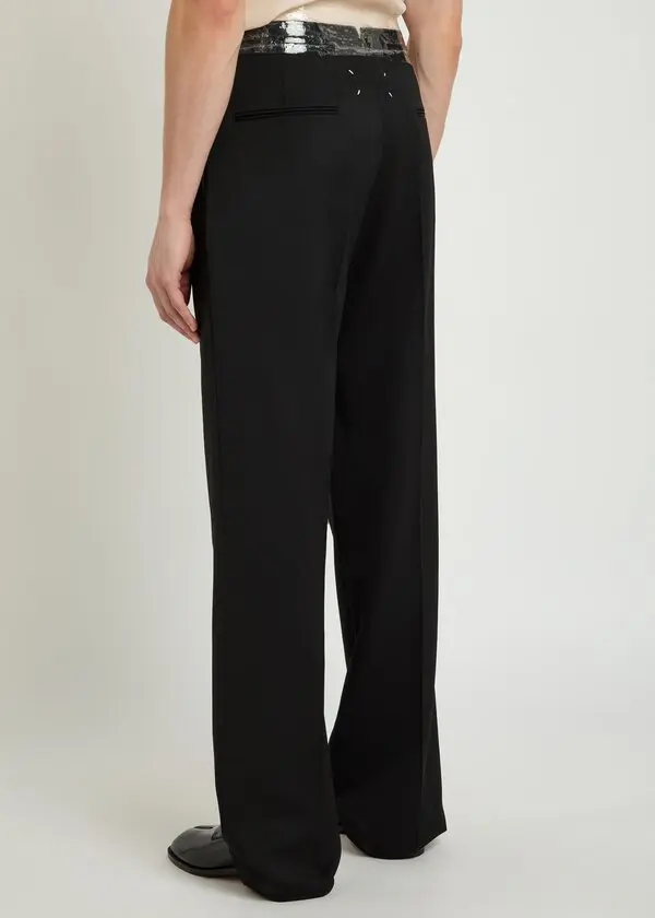 MAISON MARGIELA Tape Effect Wool Trousers