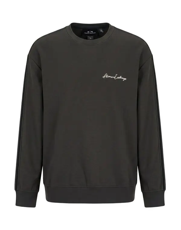 Armani Exchange Crewneck Sweatshirt With Side Stripes
