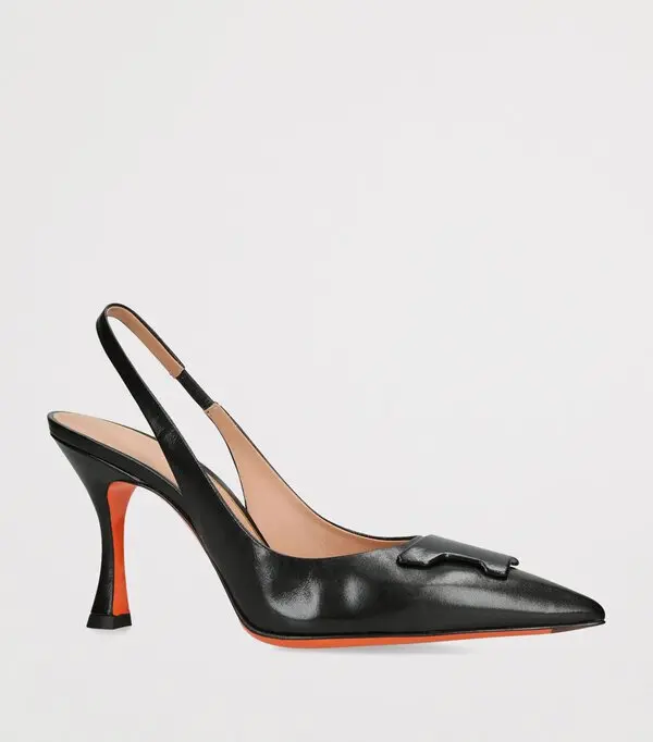 Santoni Leather Taylor Slingback Pumps