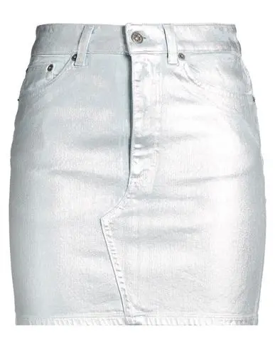 DONDUP Denim Skirt With Coated Effect - Silver
