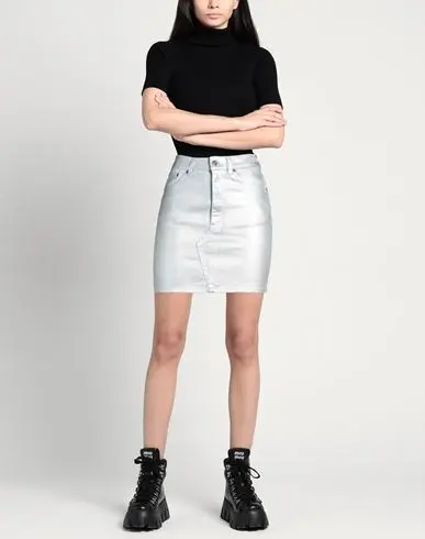 DONDUP Denim Skirt With Coated Effect