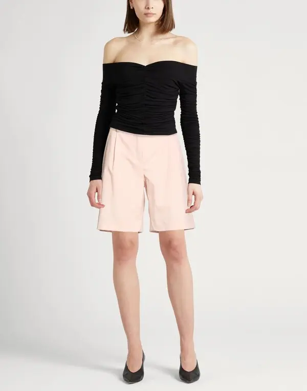 LARDINI Wool Blend Bermuda Shorts With Belt - Pink