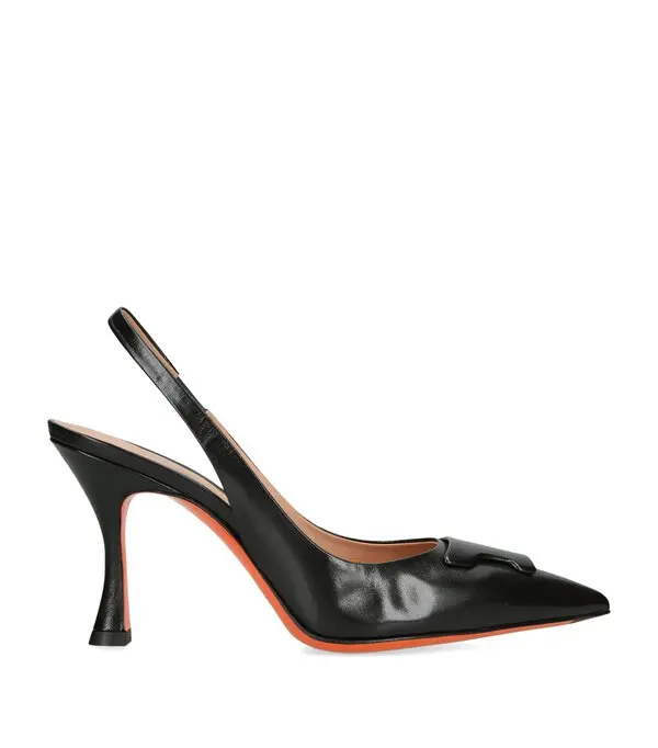 Santoni Leather Slingback Pumps