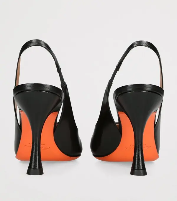Santoni Leather Slingback Pumps