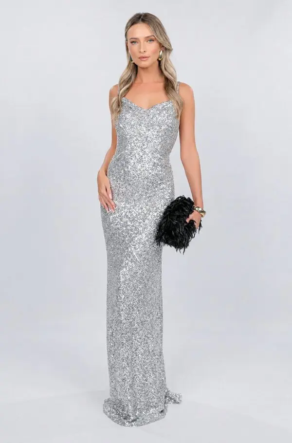 ROSERRY Margot Sequin Maxi Dress - Green