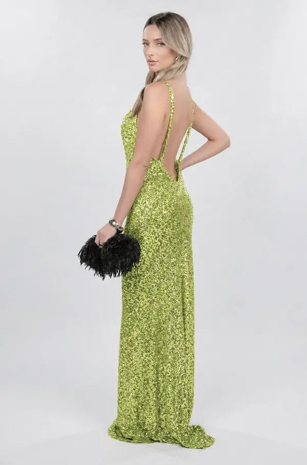 ROSERRY Margot Sequin Maxi Dress - Green