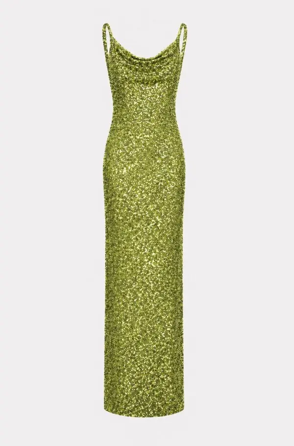ROSERRY Margot Sequin Maxi Dress - Green