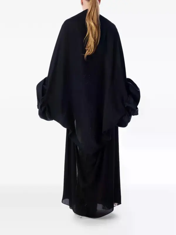 IMROSKA Ruffled Sleeve Floor-length Coat