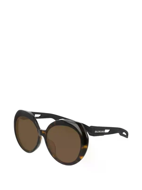 Balenciaga Hybrid Round-frame Sunglasses - Brown
