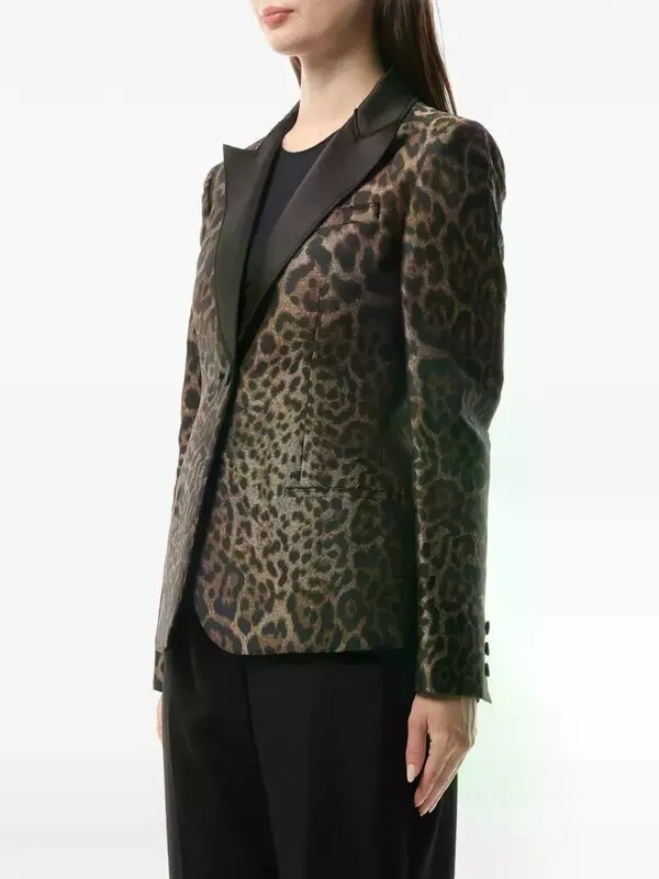 LANVIN Leopard-print Peak Lapel Blazer