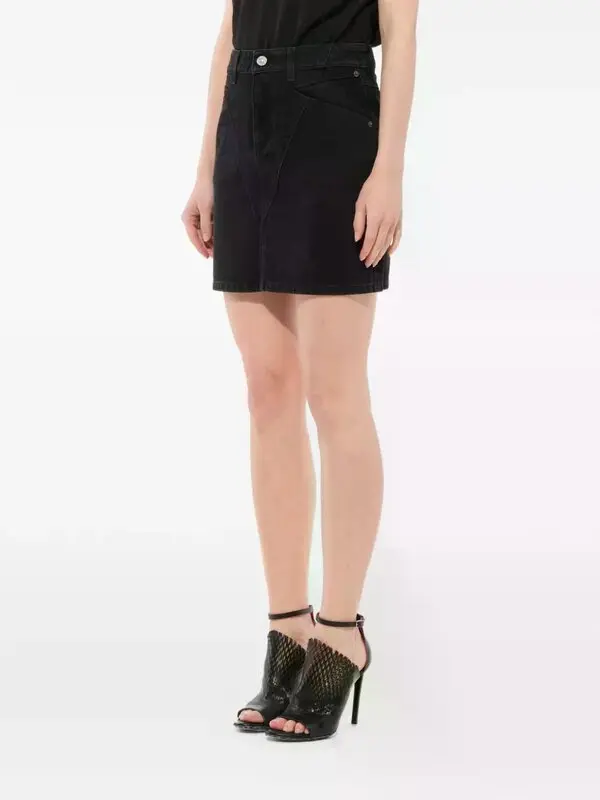 Givenchy A-line Denim Mini Skirt With Embroidered Motif
