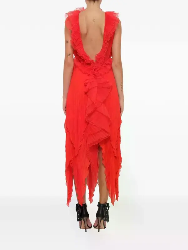 Givenchy Ruffled Pleated High Neck Dress