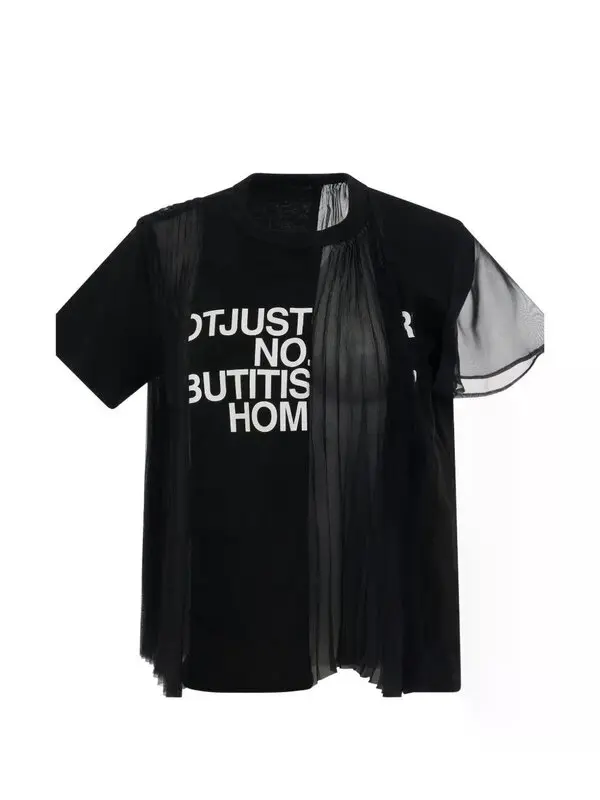 Sacai Text Print Sheer Panel T-shirt