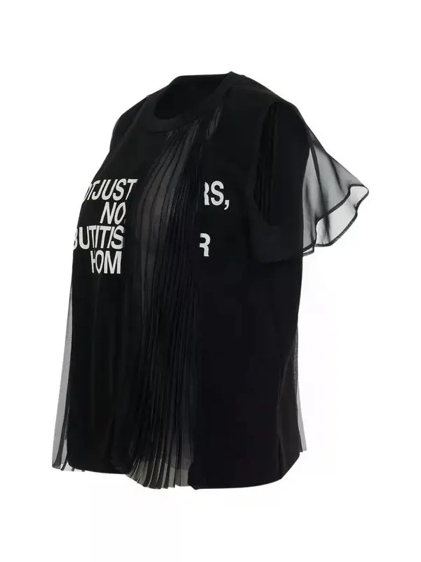 Sacai Text Print Sheer Panel T-shirt