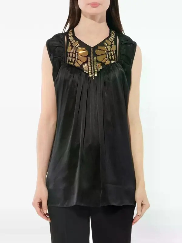 Givenchy Embellished V-neck Sleeveless Blouse