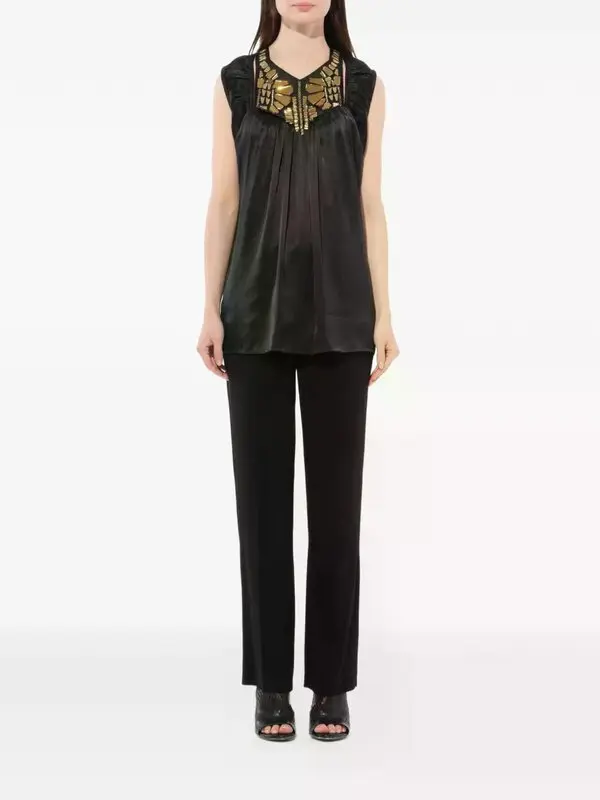 Givenchy Embellished V-neck Sleeveless Blouse