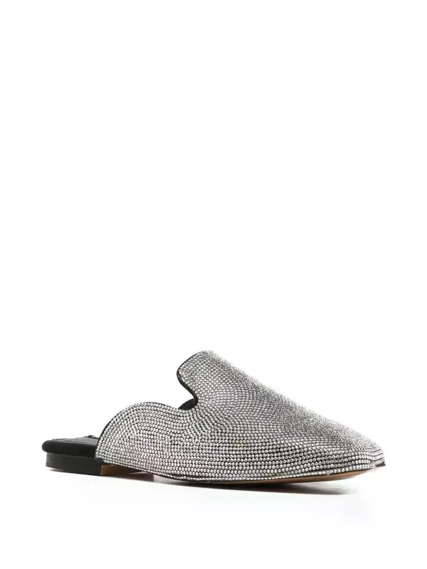 TWENTY FOURHAITCH Aukena Rhinestone-embellished Slip-on Mules - Silver