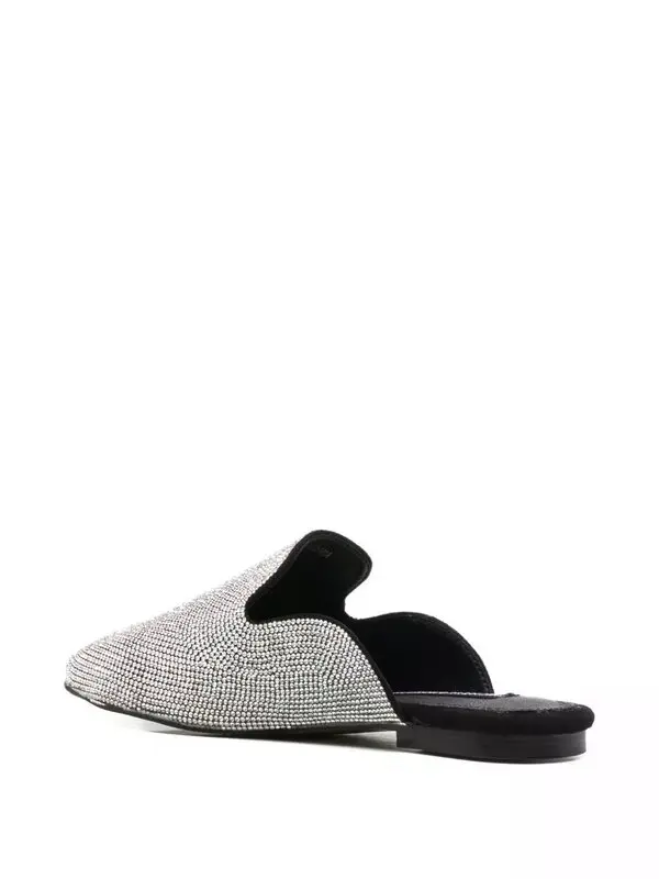 TWENTY FOURHAITCH Aukena Rhinestone-embellished Slip-on Mules - Silver