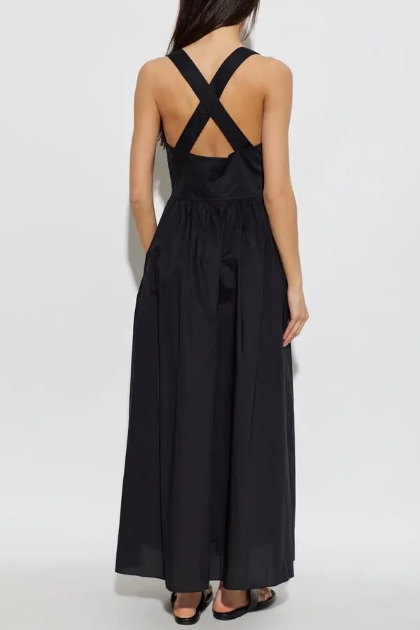Matteau Sleeveless Maxi Dress With Criss-cross Back - Black