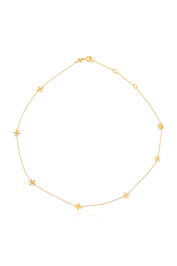Tory Burch Tone Metal Charm Necklace - Gold