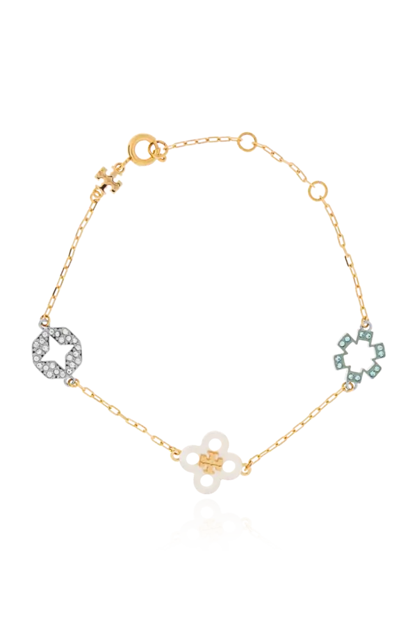 Tory Burch Tone Four-leaf Clover Charm Bracelet - Gold