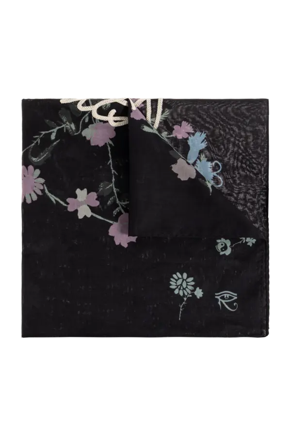 ALLSAINTS Scarf With Floral Motif - Black