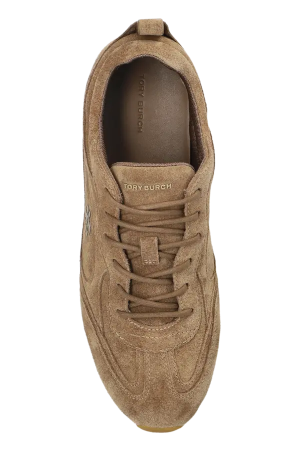 Tory Burch Suede Lace-up Sneakers - Brown