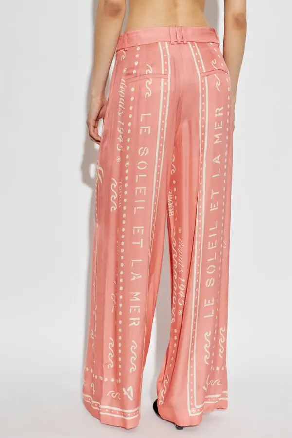 Balmain High-waisted Pleated Palazzo Trousers