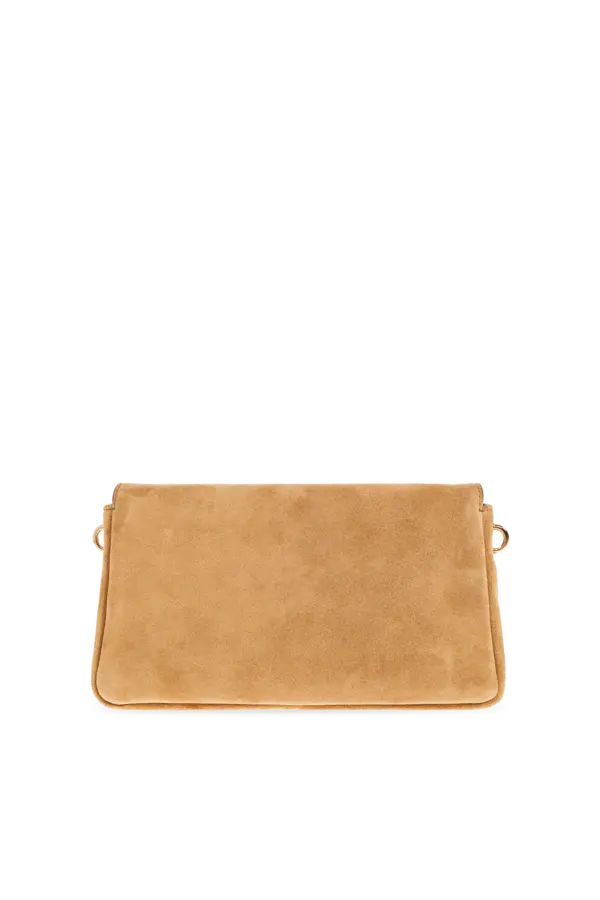 Tory Burch Charlie Small Suede Bag - Beige